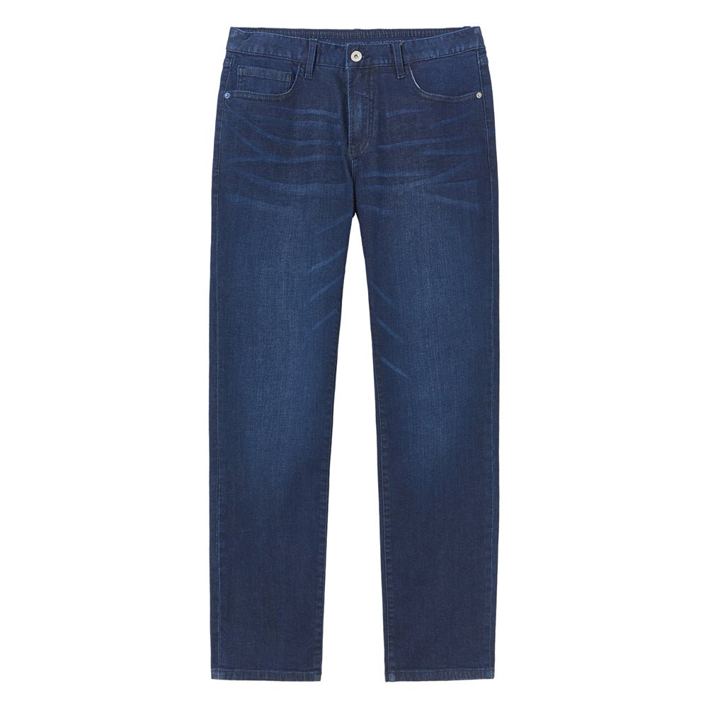 Giordano Men's Skinny Taper Stretch Denim Jeans With Elastic Waist | Blue
