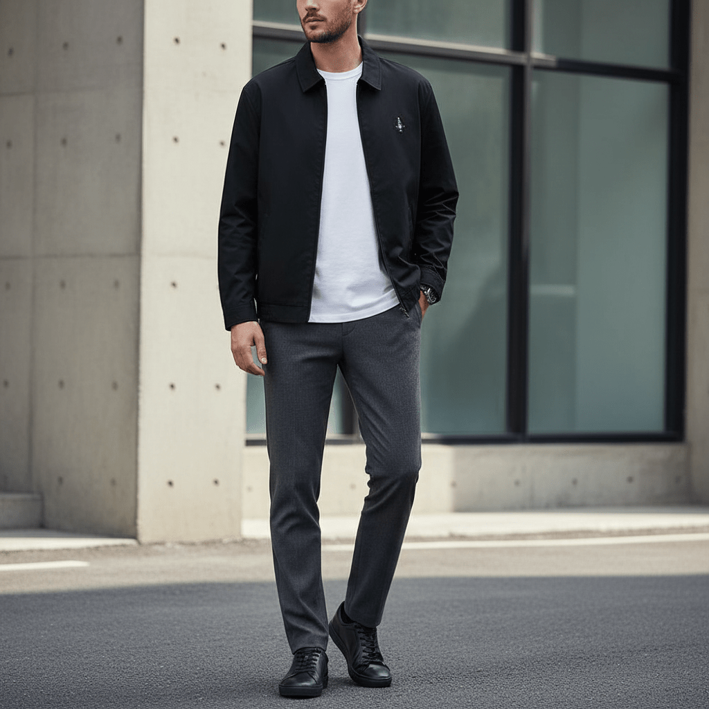 Giordano Men's Cotton Polyester Windbreaker Classic Jacket | Black