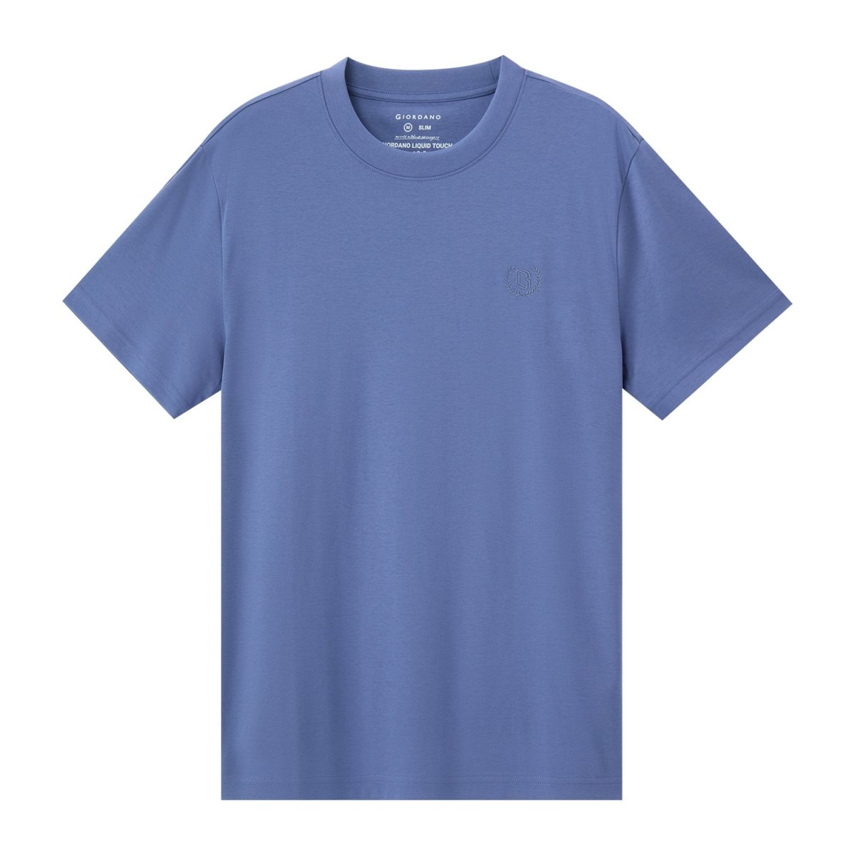 Men's Slim Fit Liquid Touch Smart Collar Tee - Blue | Giordano UAE